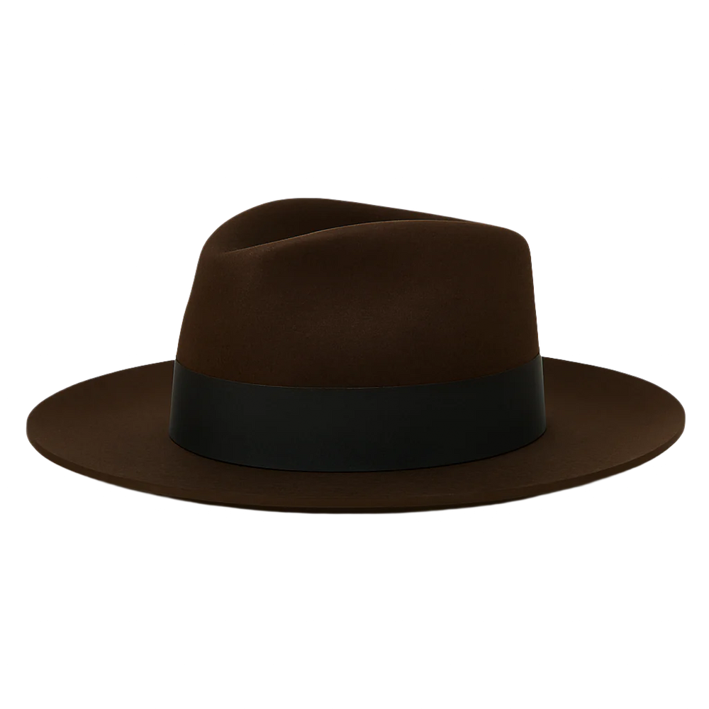 Classic Dark Brown Fedora – Fur Felt Hat by Hoyle Hat Co